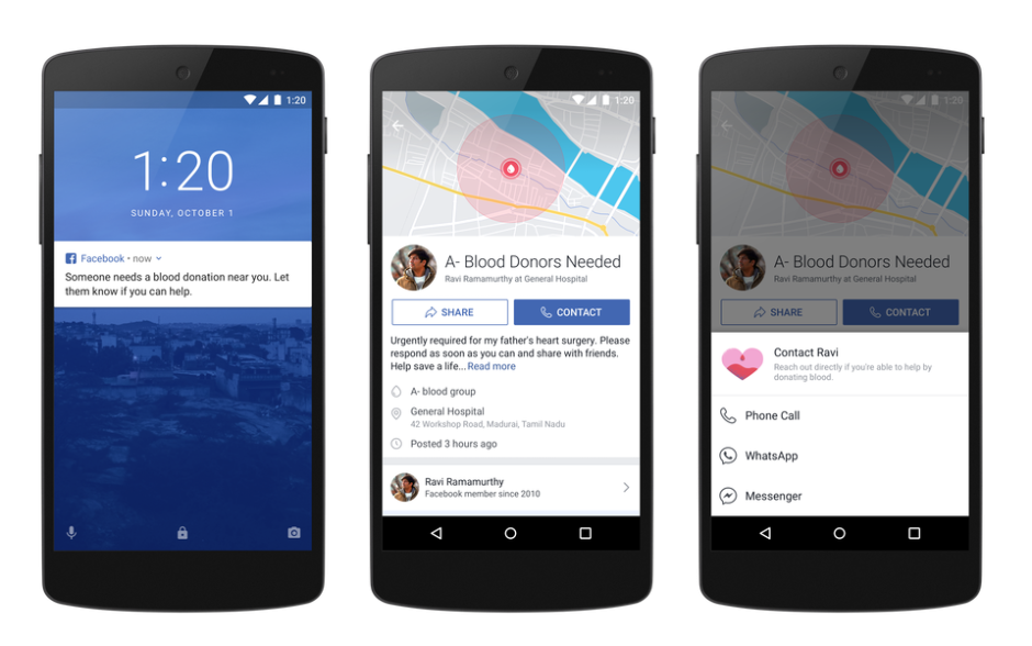 Facebook is making it easier to find and donate blood