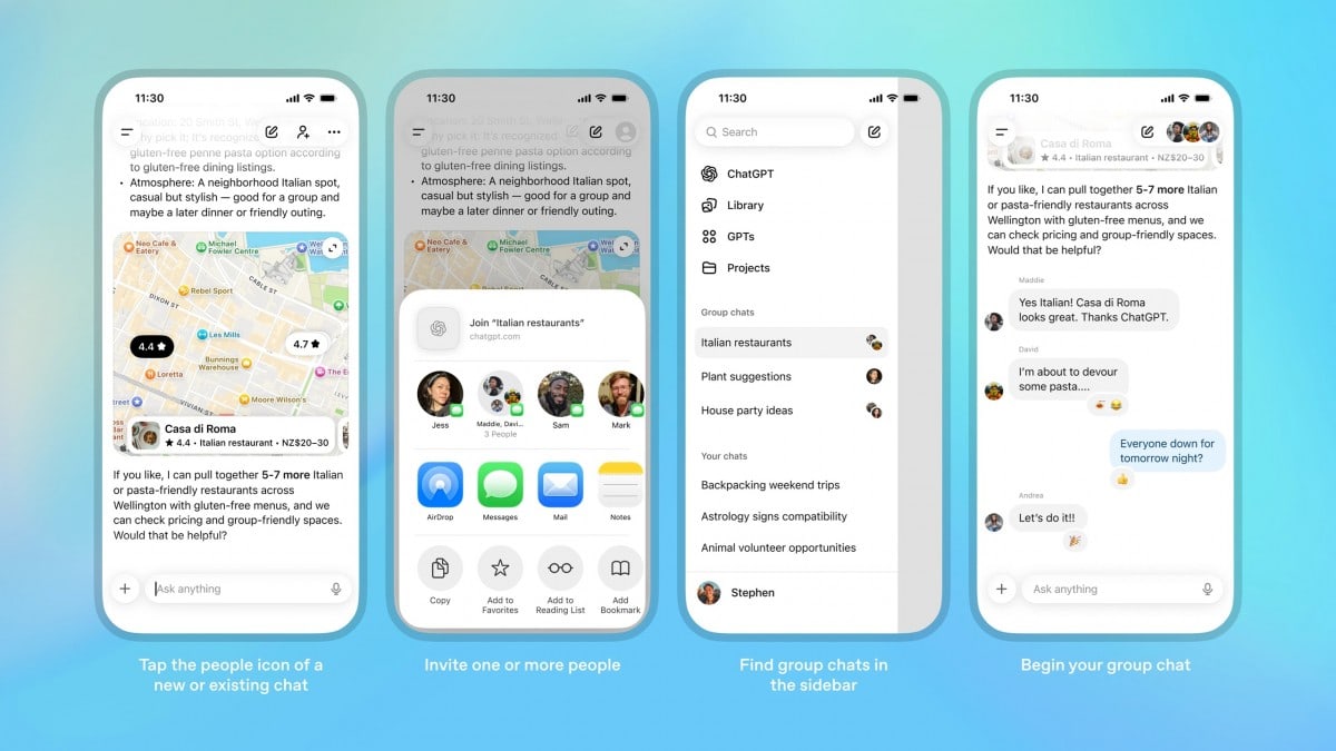 OpenAI Introduces Group Chat Feature in ChatGPT