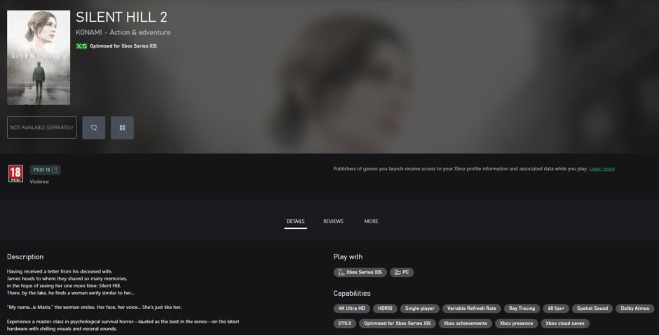 Silent Hill 2 Remake Xbox Release Date Leaked by Microsoft Store