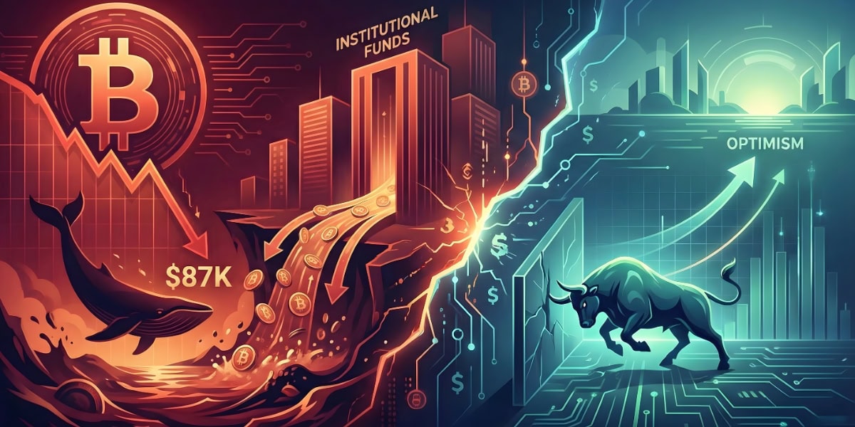 Bitcoin Slides to $87K: $952M Outflows Clash with Institutional Optimism